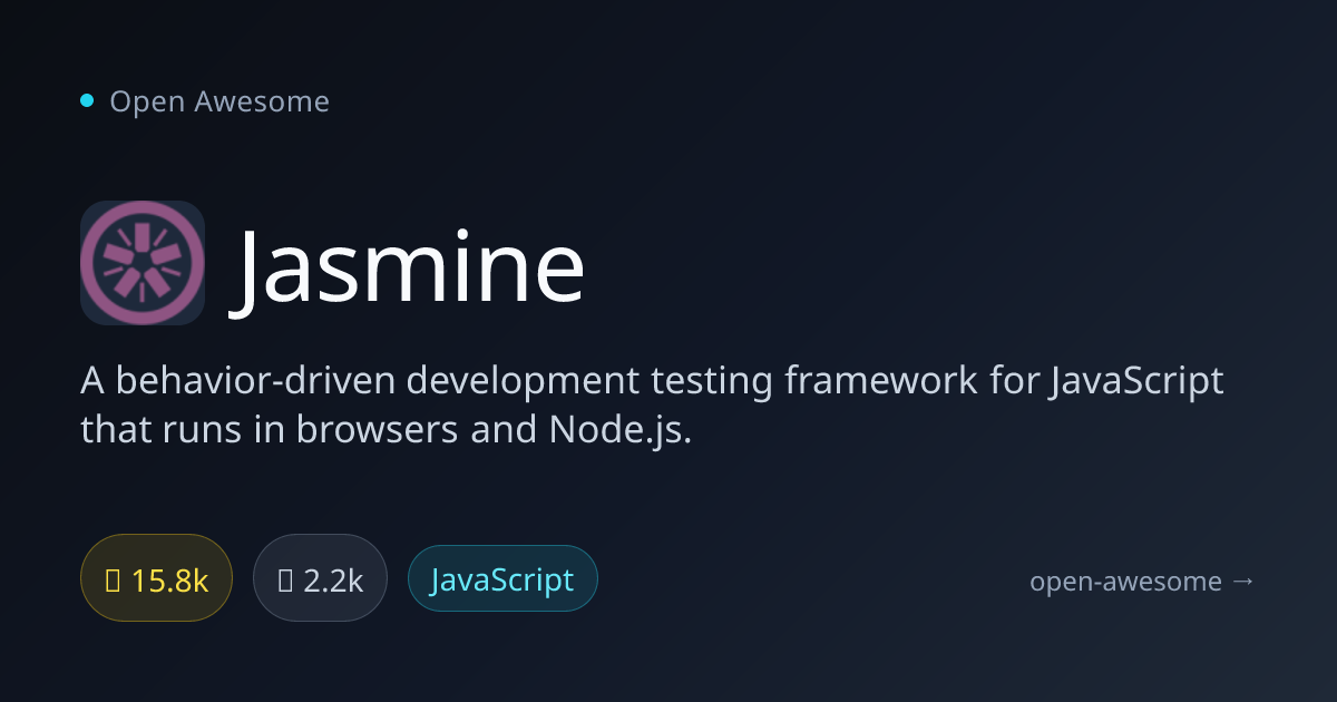 Jasmine — JavaScript BDD Testing Framework | Open Awesome