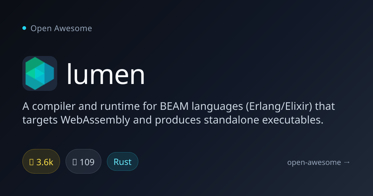 lumen — BEAM to WebAssembly Compiler | Open Awesome