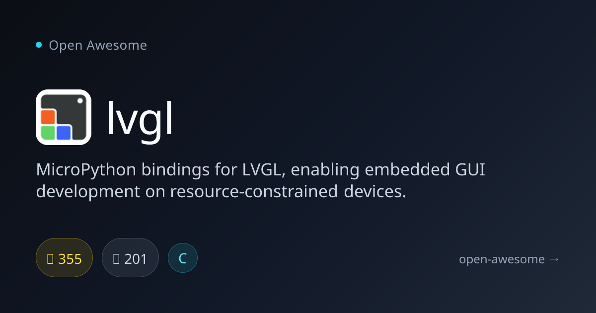 lvgl — MicroPython Bindings for LVGL | Open Awesome
