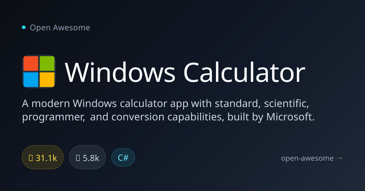 Windows Calculator — Modern Windows Calculator App | Open Awesome