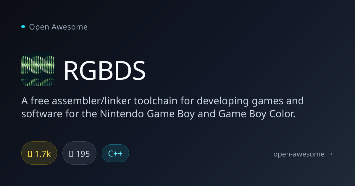 RGBDS — Game Boy Development Toolchain | Open Awesome