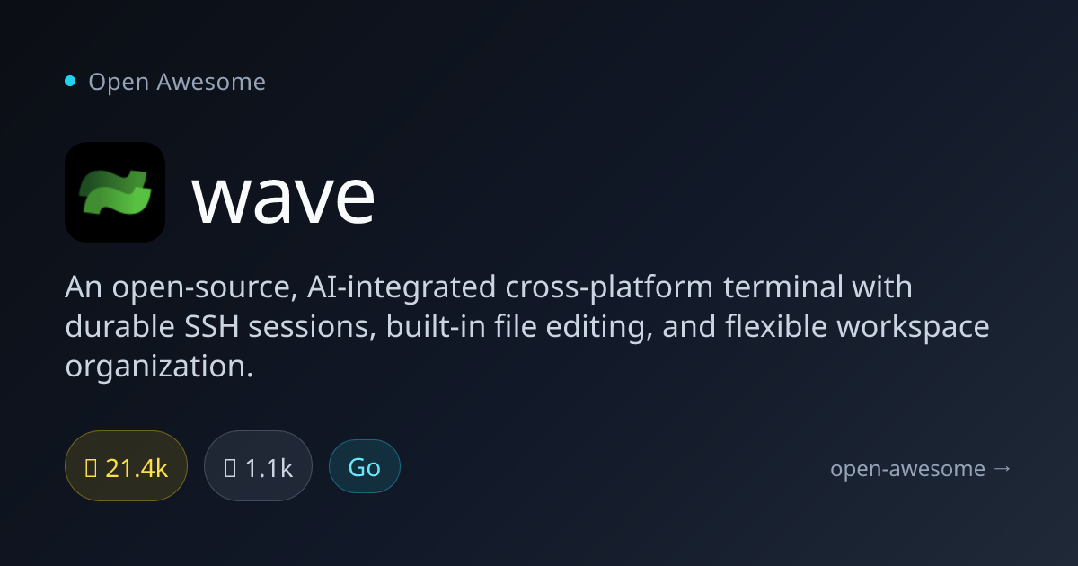 wave — AI-Integrated Terminal with SSH | Open Awesome
